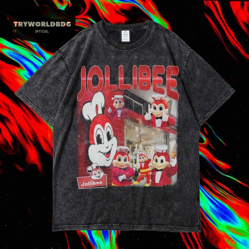 Tryworldbdg OFFICIAL "JOLLIBEE" OVERSIZED T-Shirt | Stone WASH ...