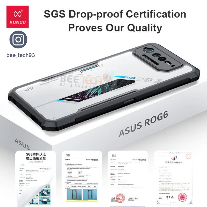 Xundd Beatle ASUS ROG 6/6pro Anti-Shock Bumper Gaming Case - ROG 6/pro Black100% ORIGINAL XUNDD ...