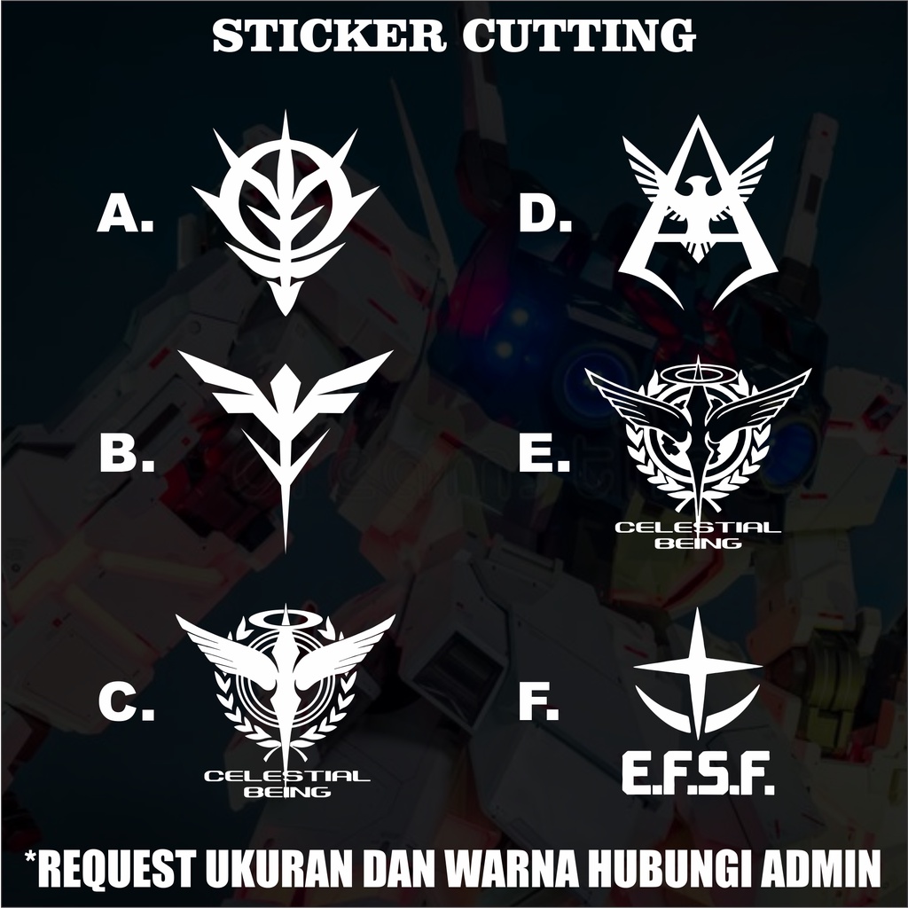 Sticker CUTTING GUNDAM LOGO/GUNDAM STICKER | Shopee Philippines