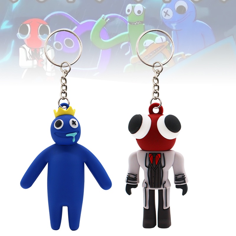 Cartoon Rainbow Friends Keychain 3D PVC Key Ring Doll Car Keychain Bag ...