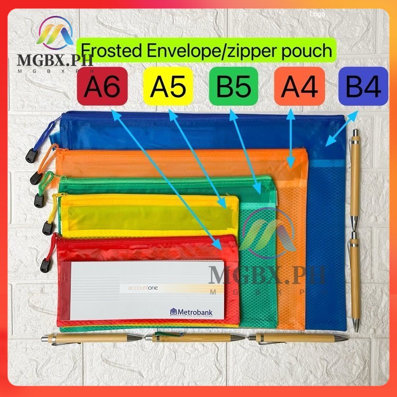 1Pc (A6 A5 B5 A4 B4) Waterproof Envelope grind arenaceous Zipper Bag ...