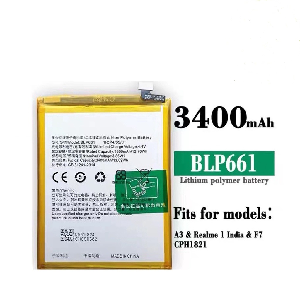 Mstar "OEM Battery BLP 661 For Mobile Phone Battery F7 3400MHA | Shopee ...