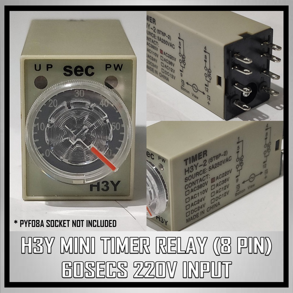 Timer Relay On Delay H3y 2 Mini 0 60 Seconds Timer Vat Included
