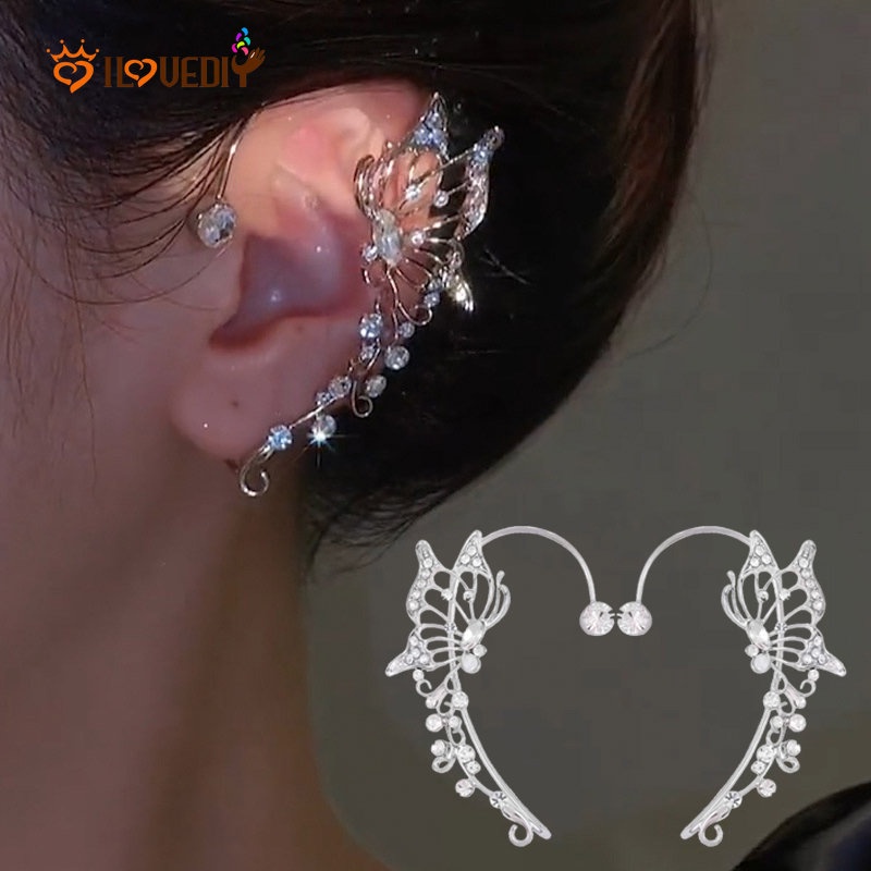 Women Fashion Sparkling Crystal Rhinestone Ear Cuff Korean Ladies ...