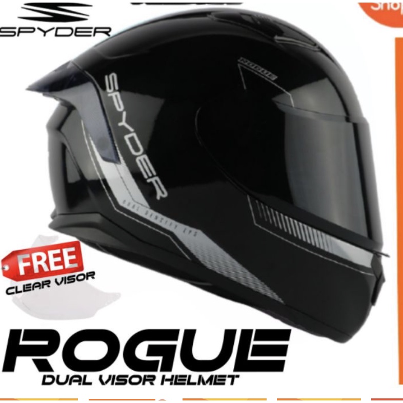 Spyder Full-Face Helmet ROGUE PD Series 0 (FREE Clear Visor) | Shopee ...
