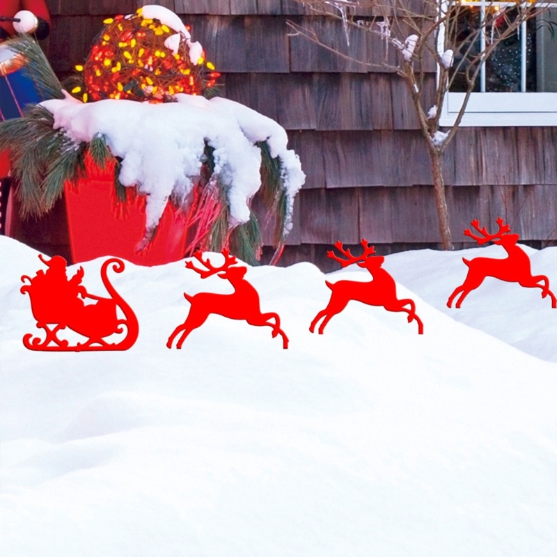 zzz Christmas Santa Claus in Sleigh with Stake Garden Ornament for ...