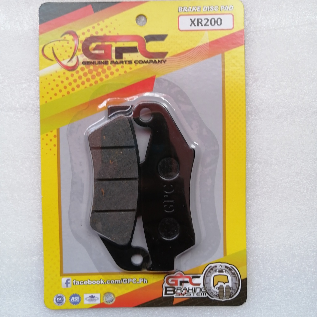 GPC Brake Pads for Honda XR200/XR125/XR150 (Front) | Shopee Philippines