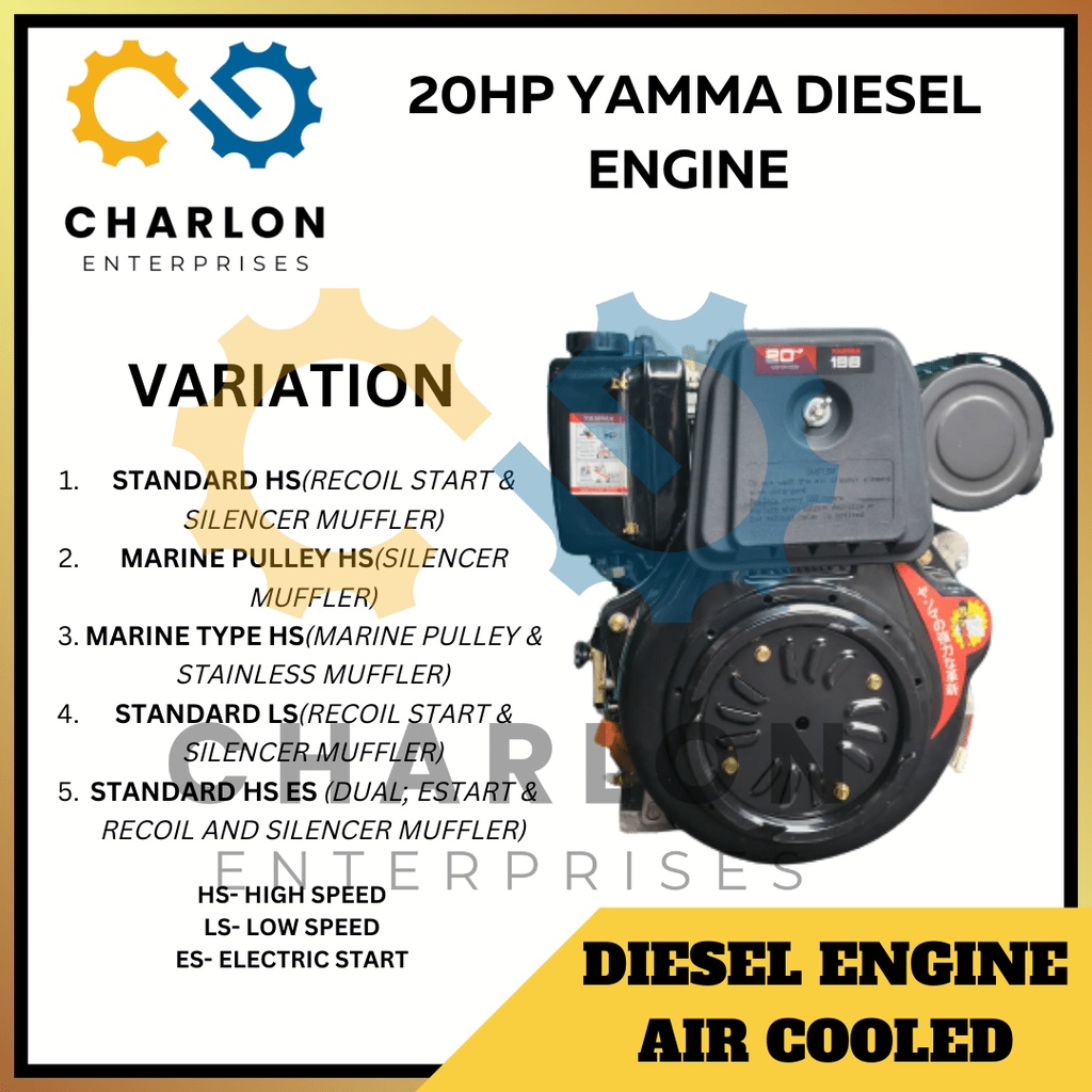 20HP YAMMA AIR COOLED DIESEL ENGINE | Shopee Philippines