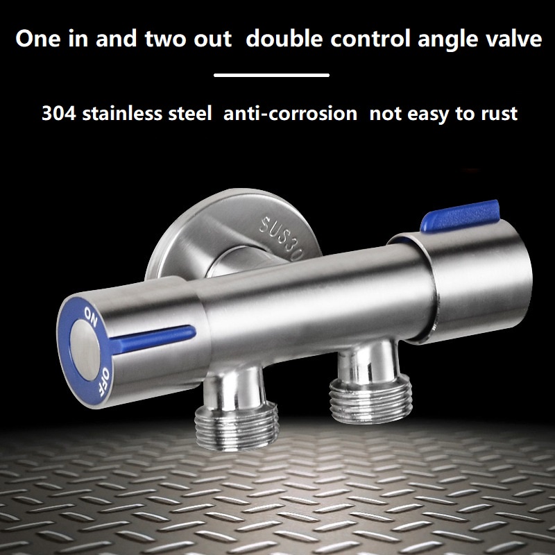 Stainless Steel 304 1/2 Angle Valve One Into Two Out Three-way Control ...
