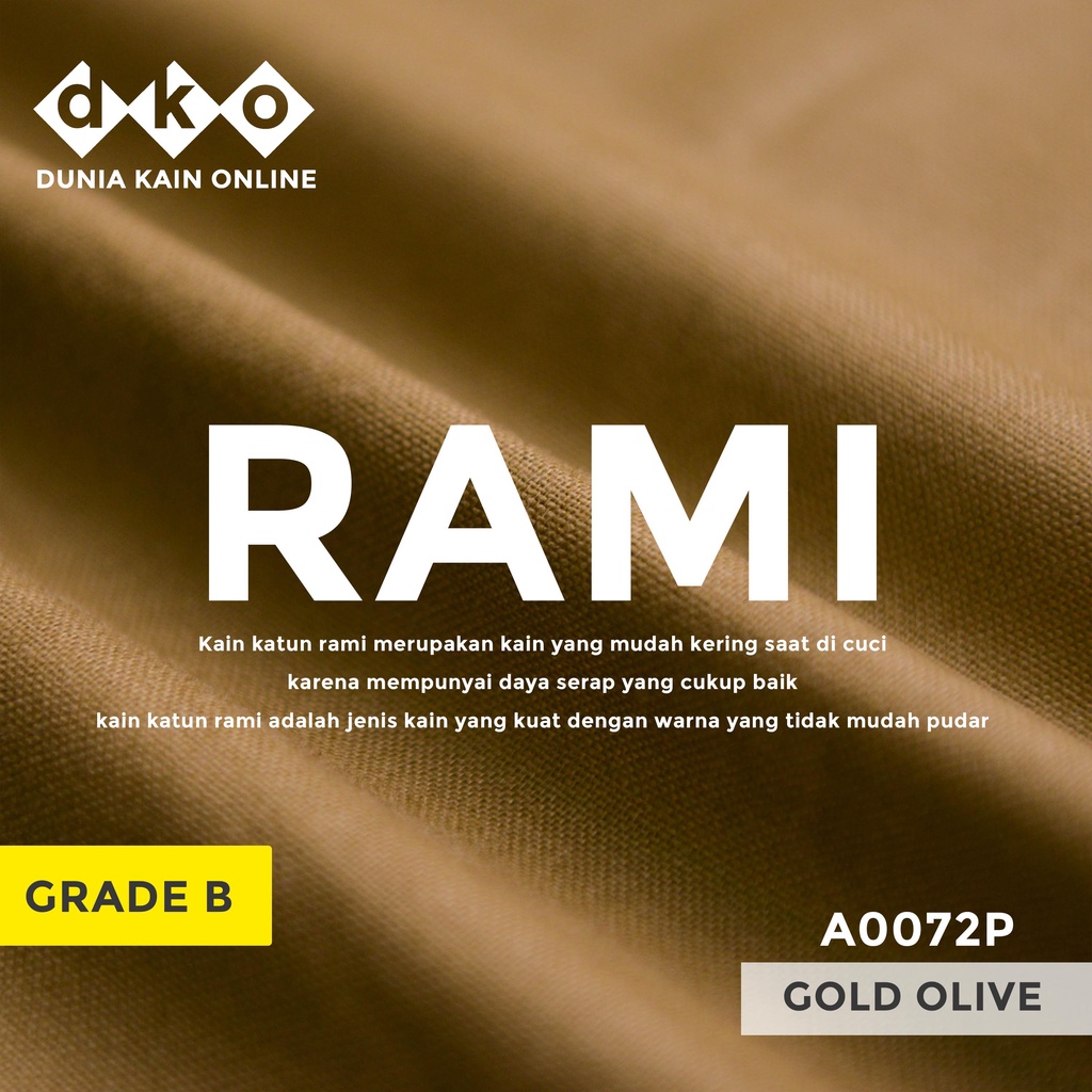 (Variations) Grade B - DKO RAMI Linen Premium Fabric Gold Olive Color ...