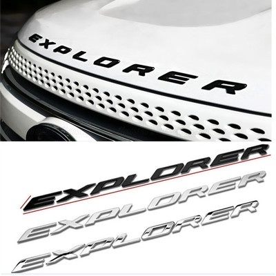 Letters Sticker Hood Emblem Stickers Car Styling Black Silver Chrome ...