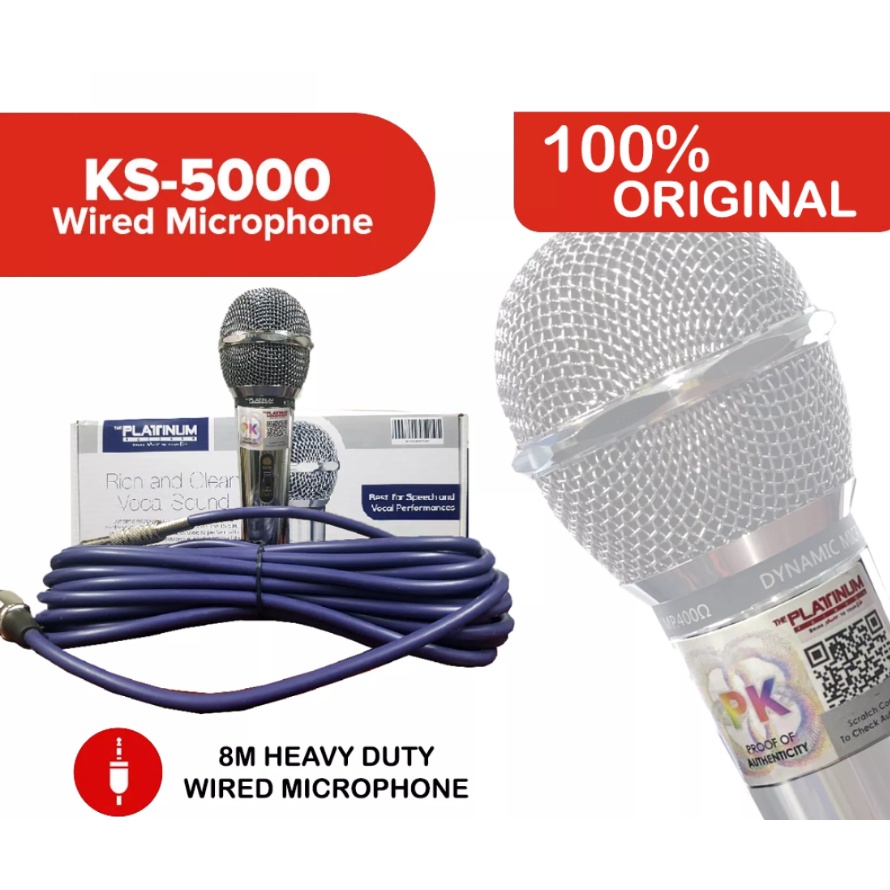 THE PLATINUM Rich and Clean Vocal Sound Microphone KS-5000&KS-8000 (10m ...