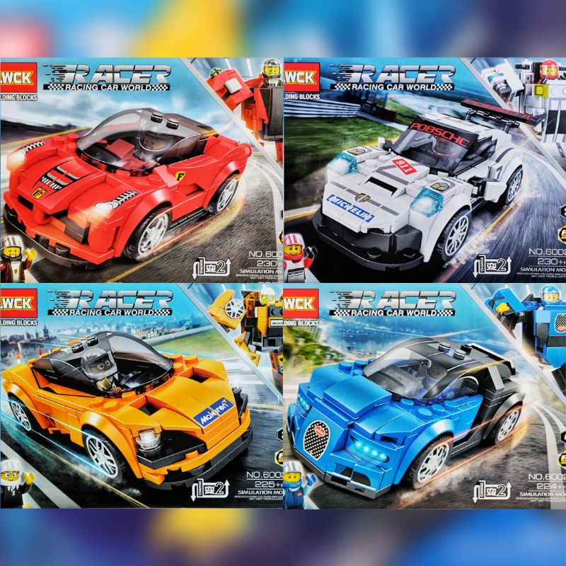 Toy bricks car car + people nascar ferrari bugatti nissan skyline ...