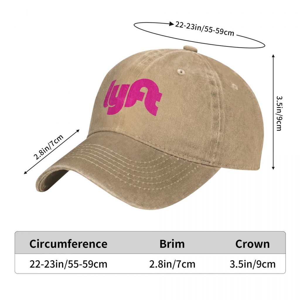 New Style Lyft Logo Adult Washed Cowboy Hat Old 100% Cotton Curved Brim ...