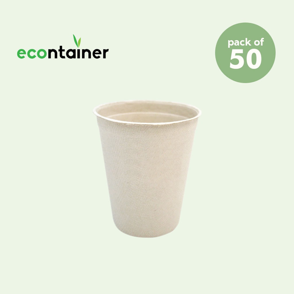 Econtainer L051 9oz Sugarcane Bagasse Coffee Cup [50pcs] | Shopee ...