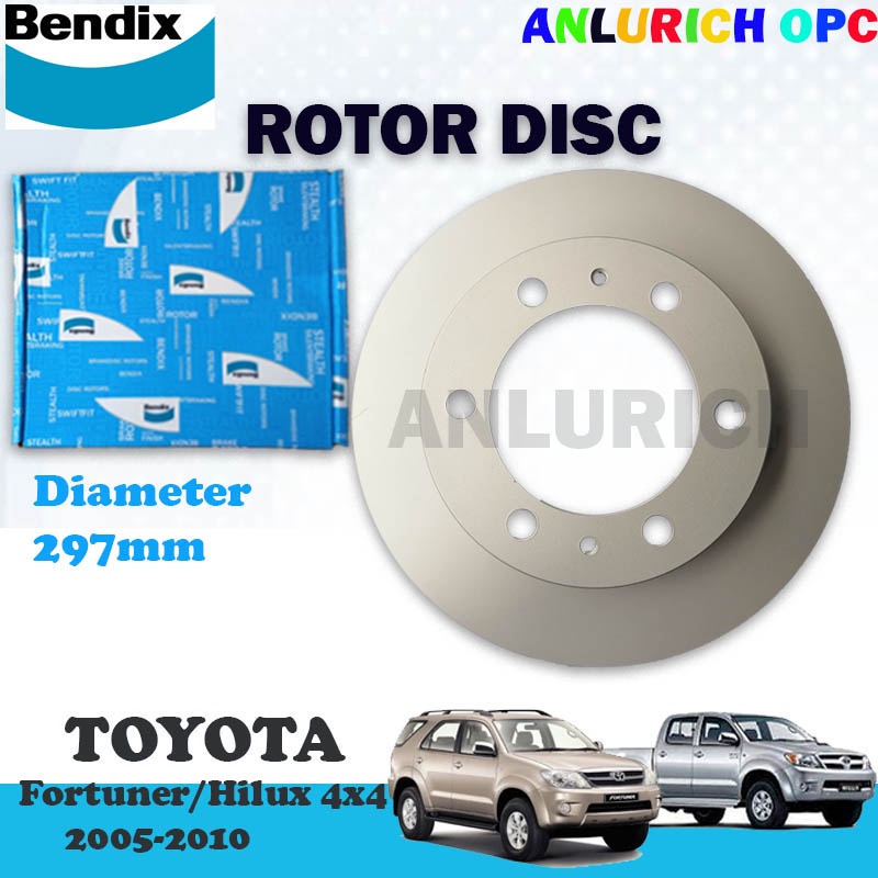 BENDIX Brake Disc Rotor Front Toyota Fortuner/Hilux 4x4 2005-2010 Part ...