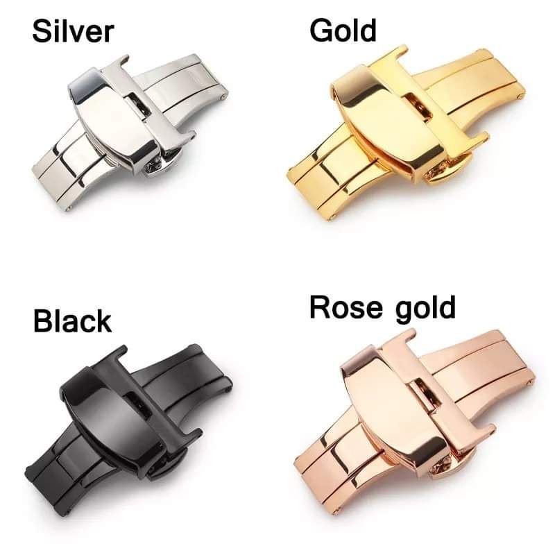 Buckle Strap Watch Strap PUSH BUTTON BUTTERFLY MODEL 18MM 20MM 22MM ...