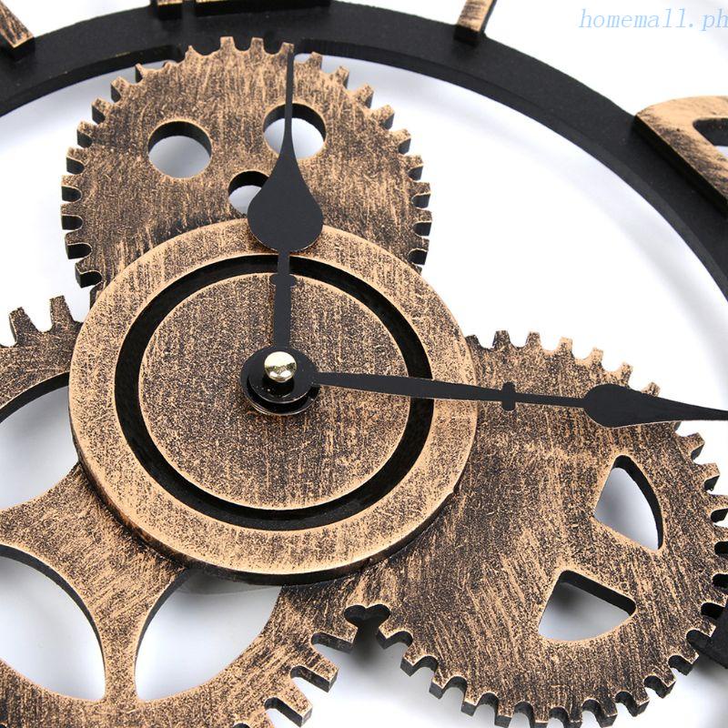 HO 3D Retro Rustic Vintage Noiseless Steampunk Gear Wall Clock Number ...