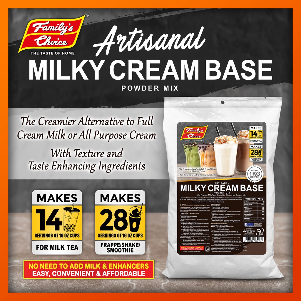 Family's Choice Artisanal Milky Cream Base Powder Mix 1Kg Perfect as ...