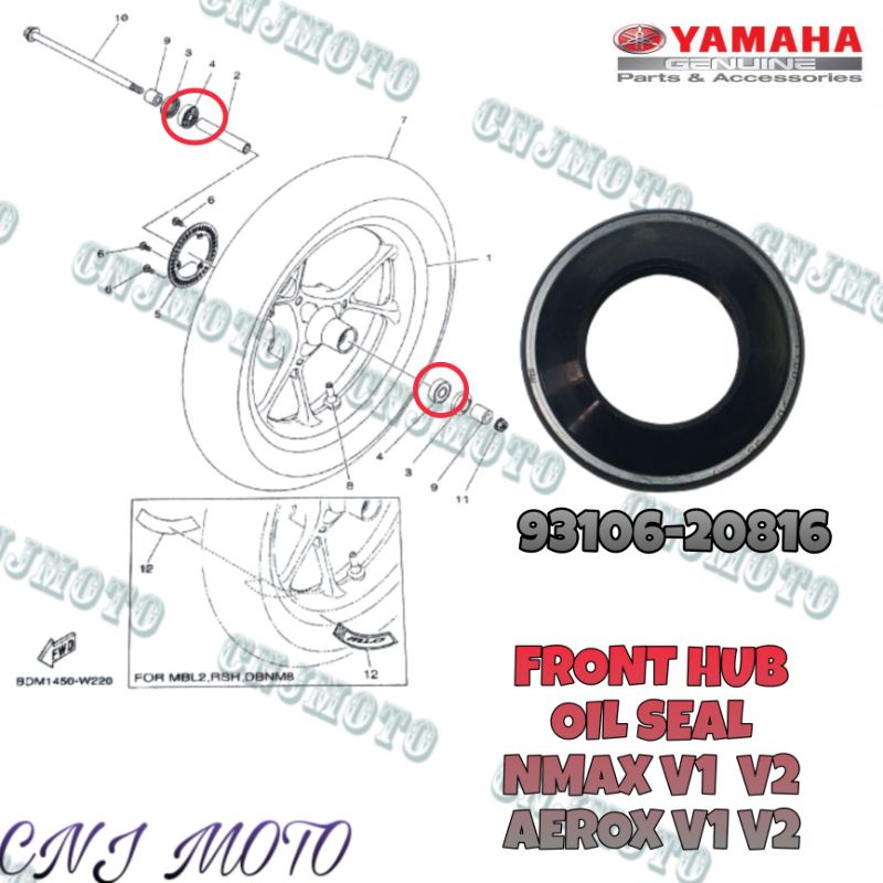 FRONT HUB OIL SEAL NMAX V1 V2 AEROX V1 V2 SOLD PER PIECE | Shopee Philippines