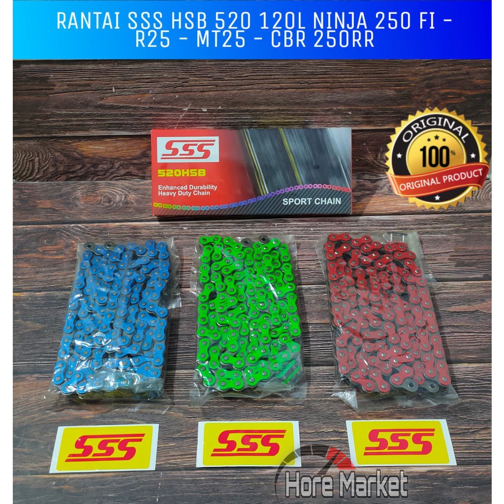 CHAIN SSS HSB 520 120L NINJA 250 KARBU FI ZX25R CBR 250RR 250R R25 MT25 ...