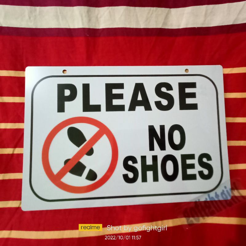 No Shoes Signage PVC Plastic (7.8x11 inches) | Shopee Philippines