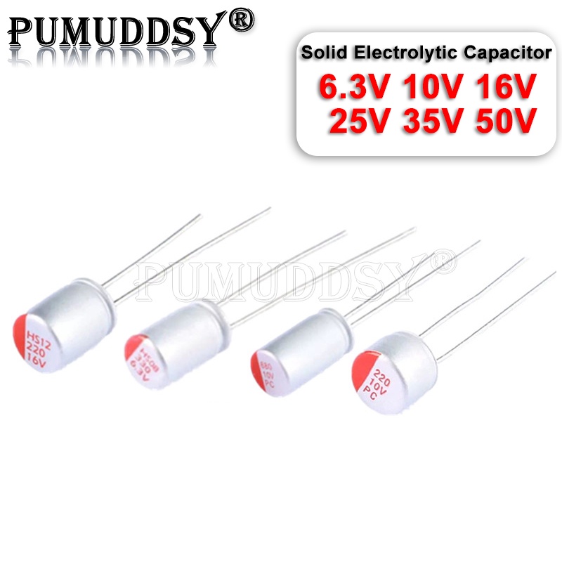 10PCS DIP Solid Electrolytic Capacitor 6.3V 10V 16V 25V 35V 100UF 150UF 220UF 270UF 330UF 470UF ...