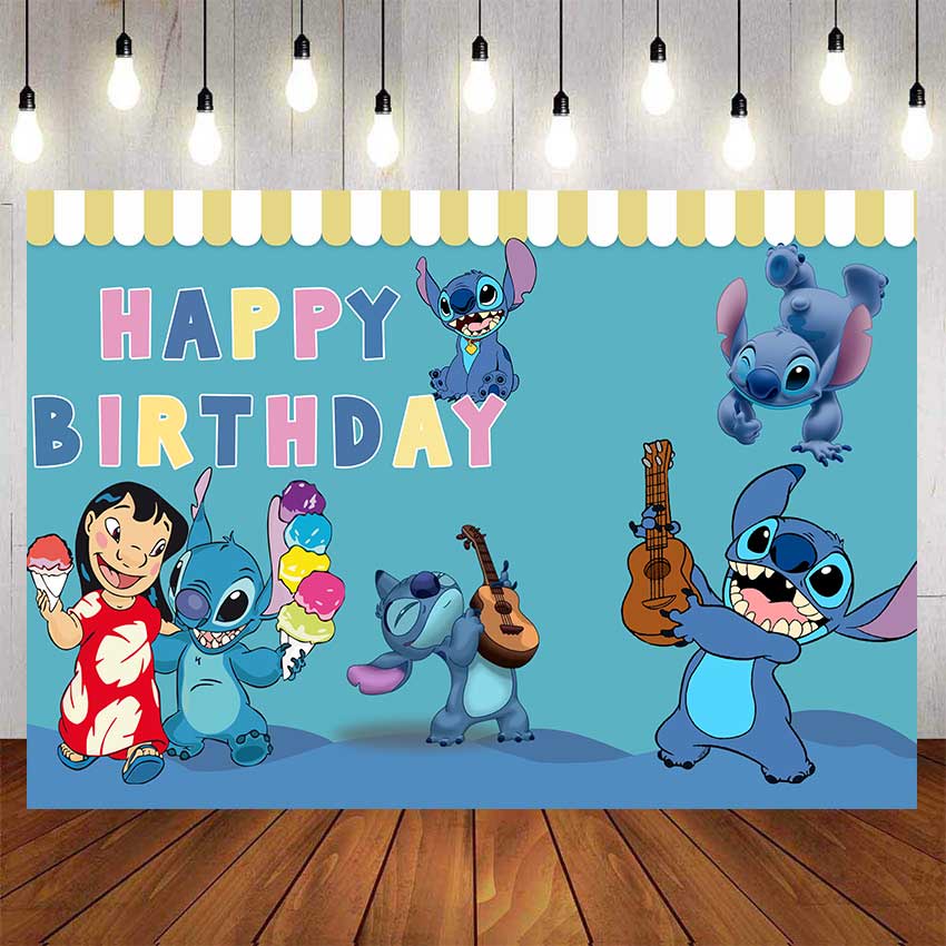 Stitch with Friend Lilo Birthday Backdrop For Photography Baby Shower ...