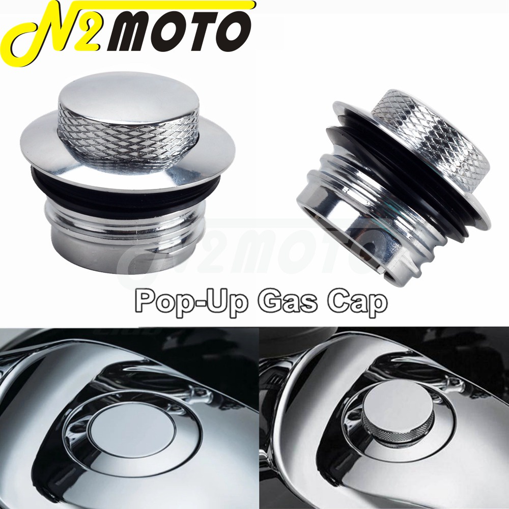 Motorcycle Gas Cap Pop Up Screw-in Flush Mount Tank Cover For Harley ...
