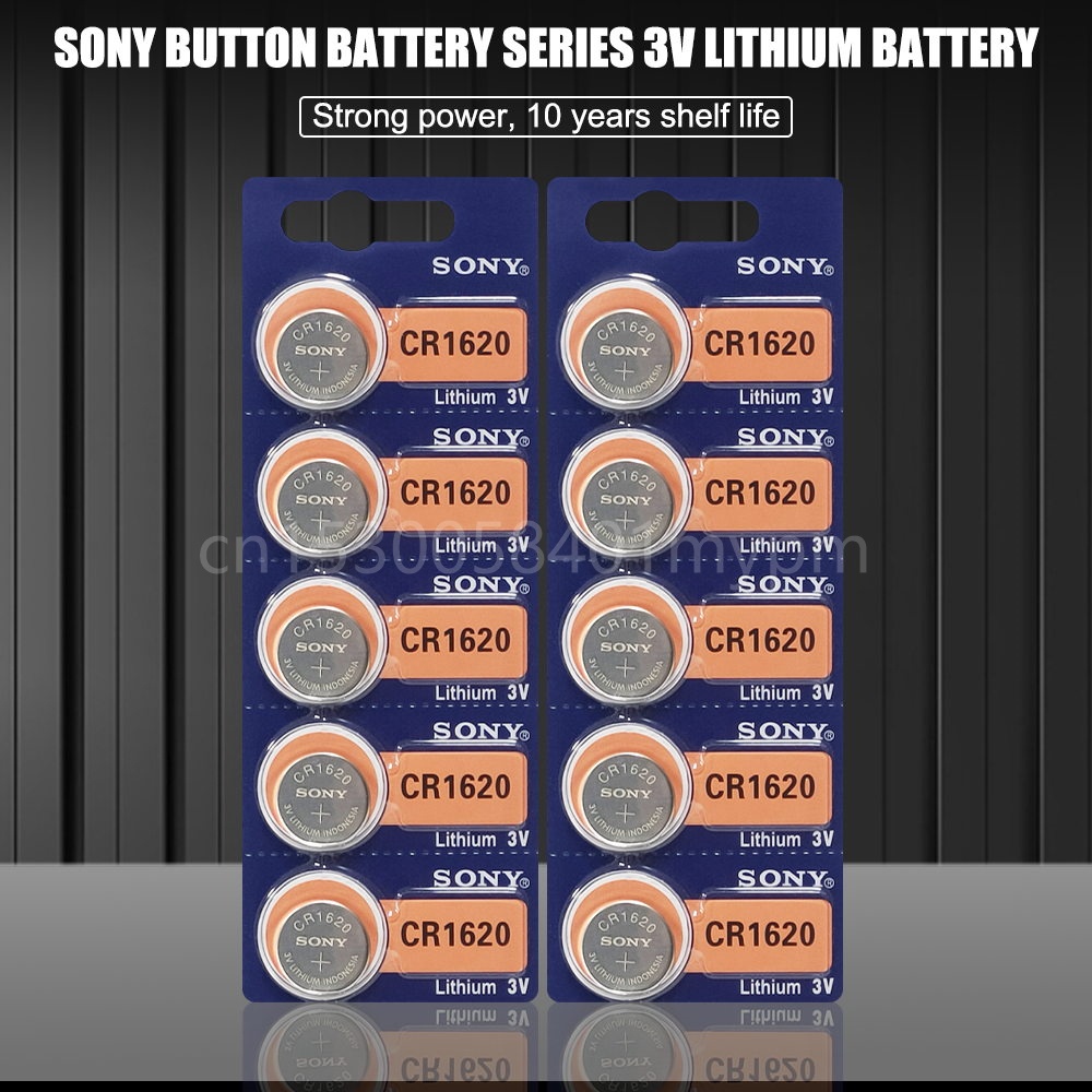 5Pcs SONY CR1620 Button Cell Coin Batteries CR1620 Car Remote Control ...