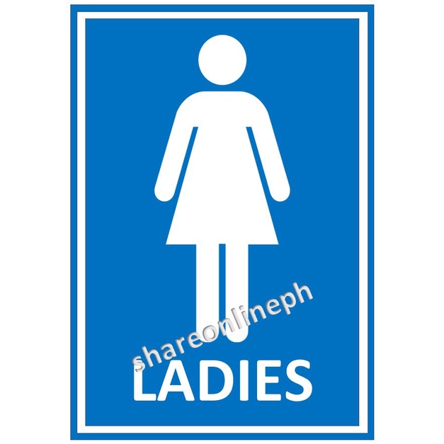 Ladies Laminated Signage Sign Boards Sticker Signages Restroom | Shopee ...