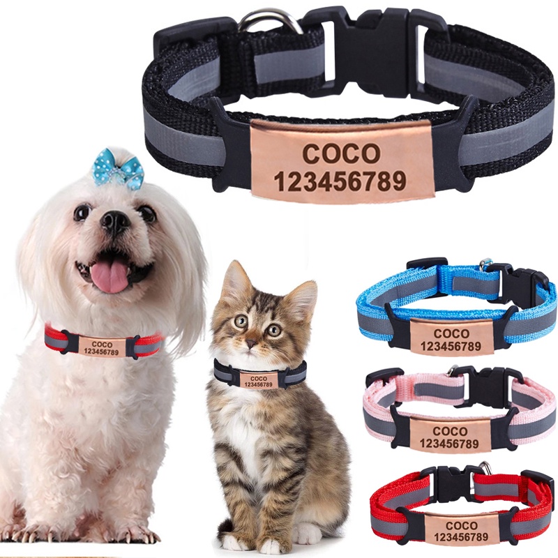 Personalized ID Pet Collar Free Engraving Custom Safety Breakaway Puppy ...