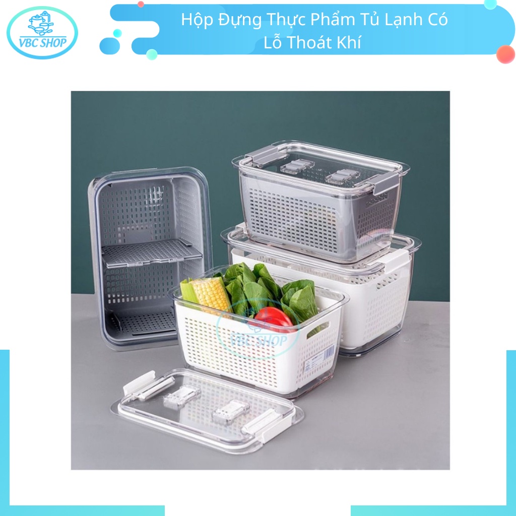 Refrigerator Food Box With Convenient Drainage Holes, Multi-Purpose ...