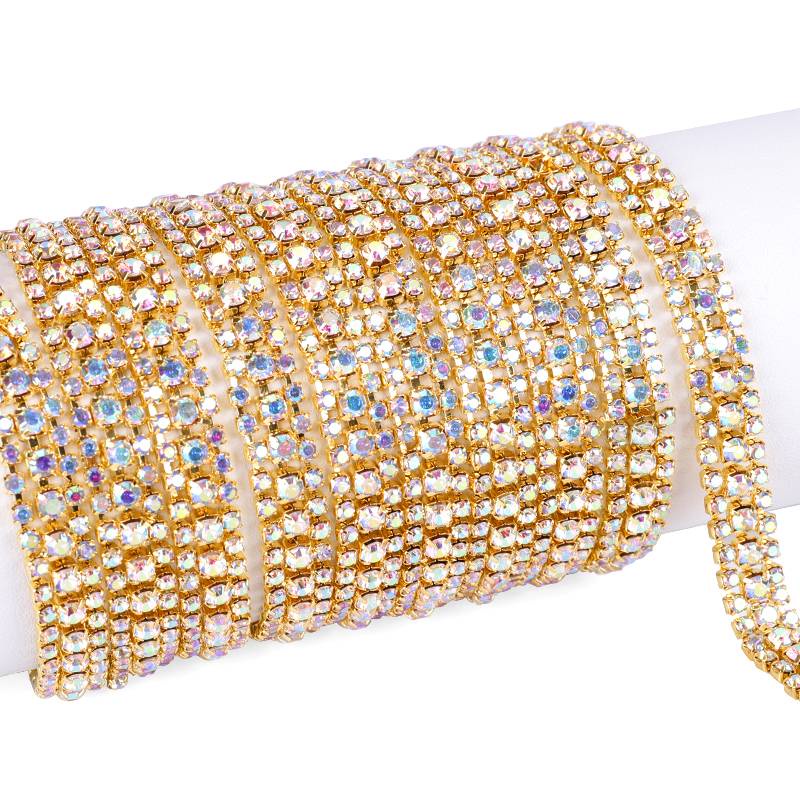 QIAO 1Yard Rhinestones Trimming Chain Crystal Glitter Stones Sewn ...