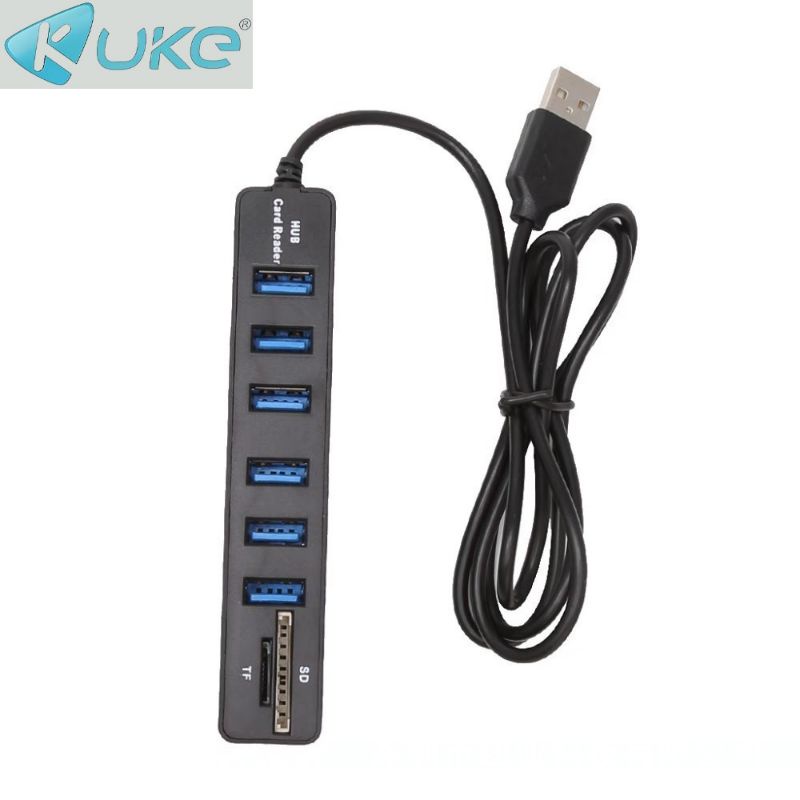 KUKE USB Hub Combo 6 Port Splitter Tf Sd Card Reader Computer Extension ...