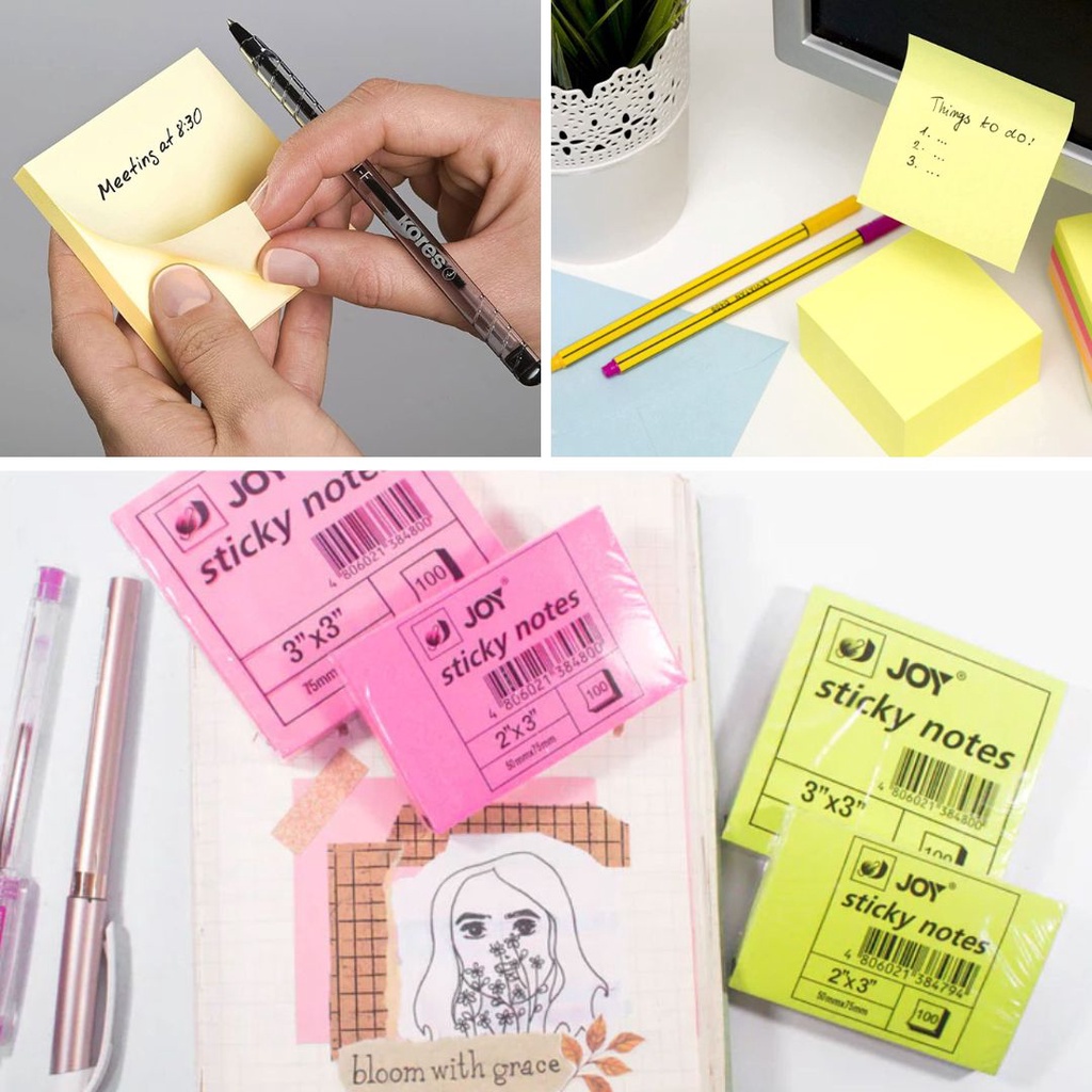 Cozyhome Joy Sticky Note, 100 Sheet Each, Sticky Notes, Adhesive ...