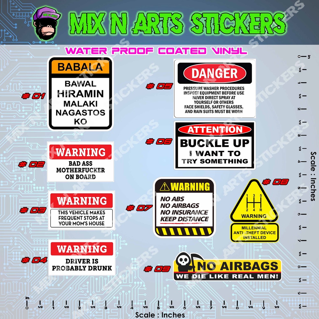 Bawal Hiramin Waterproof Vinyl Sticker for Motorcycle Tumbler Ect (Sold ...
