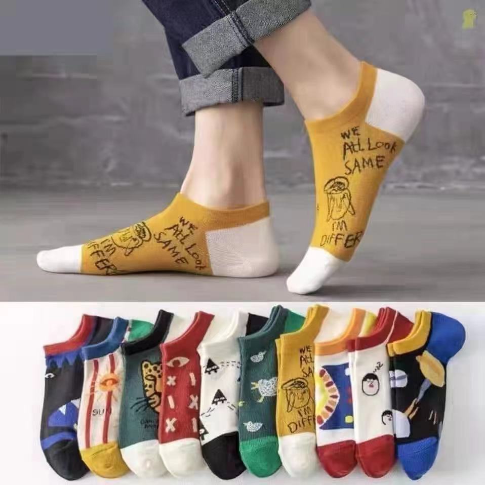 UTU#KOREAN STYLE 10 PAIR CARTOON DESIGN UNISEX CARTOON COTTON SOCKS ...
