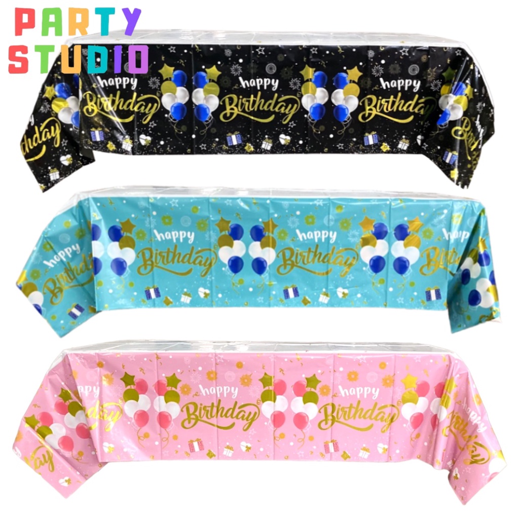 Disposable Plastic Table Cover Happy Birthday Design Table Cloth Paper ...