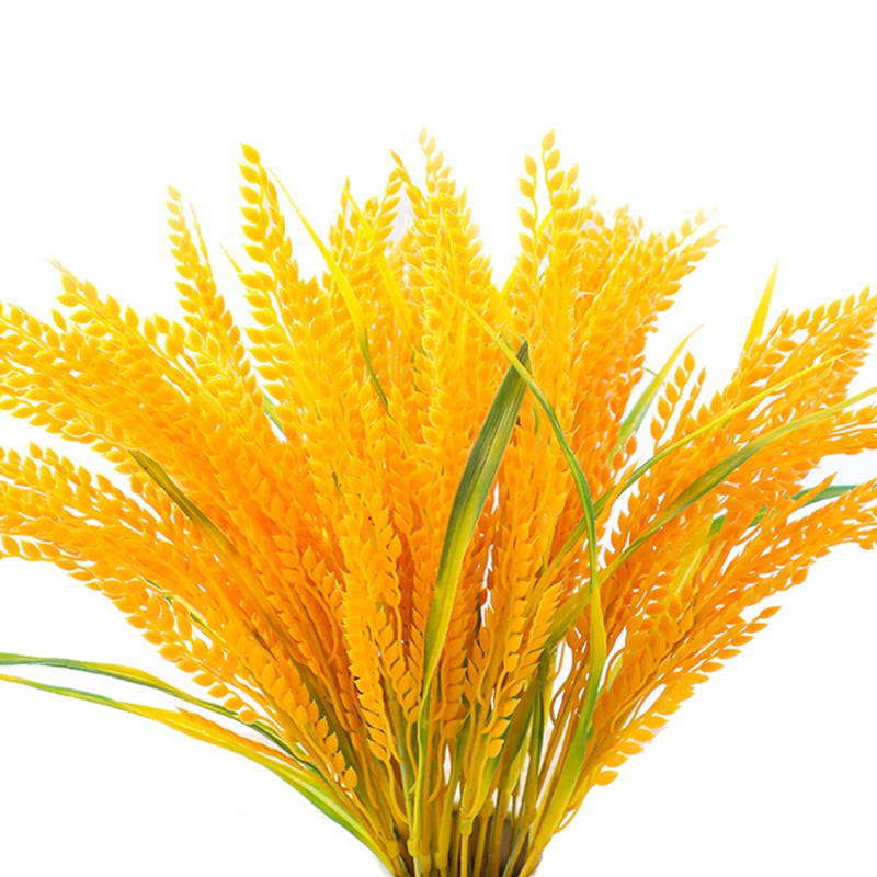 Artificial Rice Ear Wheat Fake Plant Bouquet Plastic Paddy Wedding ...