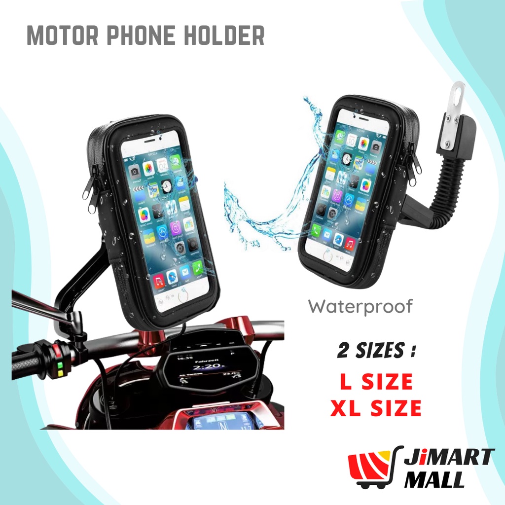 MOTOR PHONE HOLDER WATERPROOF Zip 2 Sponge Protection Mount Stand ...