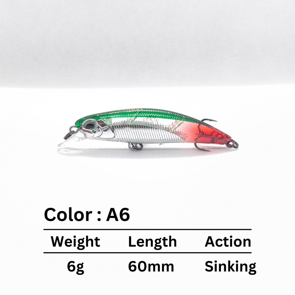 Tandol Fishing Lure 9g 70mm & 6g 60mm Sinking Minnow Lure | Shopee ...