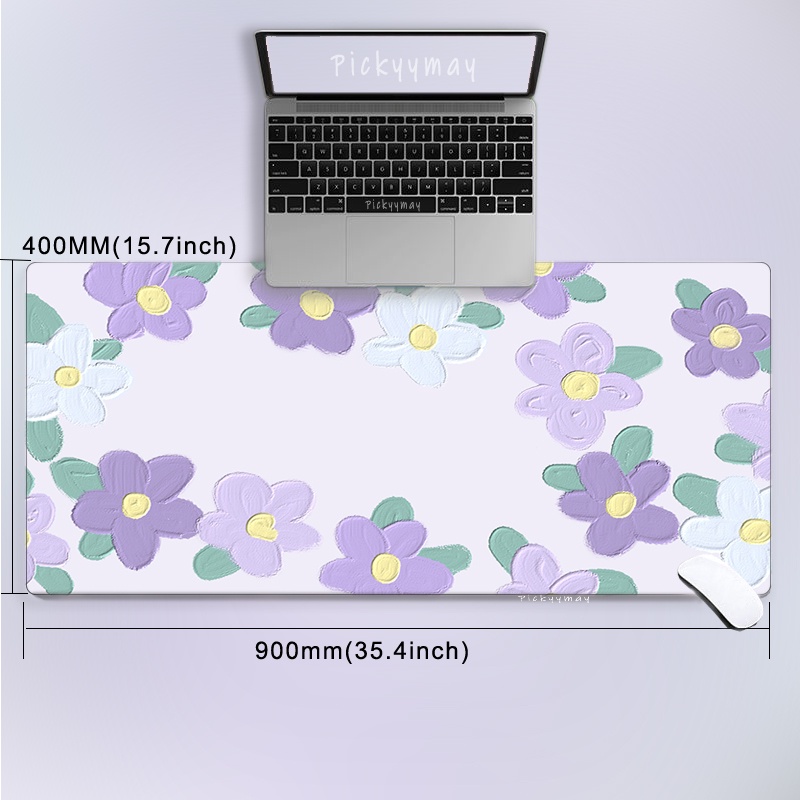 Kawaii Mouse Pad Anime Office Mousepad 900x400 Mouse Mat Cute Flower ...