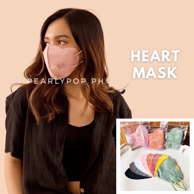 Trendy Heart Face Mask Adult Heart-Shape Facemask Fashionable Aesthetic ...