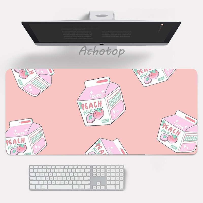 Strawberry Milk Pink Mouse Pad Kawaii Desk Mat Cute Mause Pad Blue ...