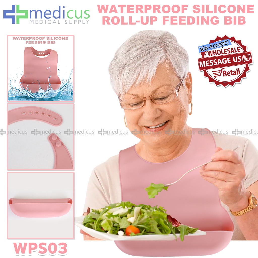Medicus WPS03 Food Catcher for Disabled Adults Elderly Bib Silicone ...