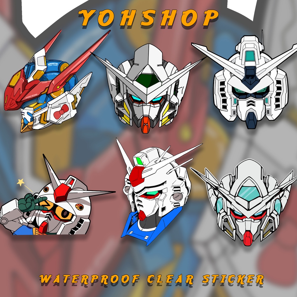 Gundam Head Sticker Waterproof Vinyl Decals Trending Tumbler Aquaflask ...