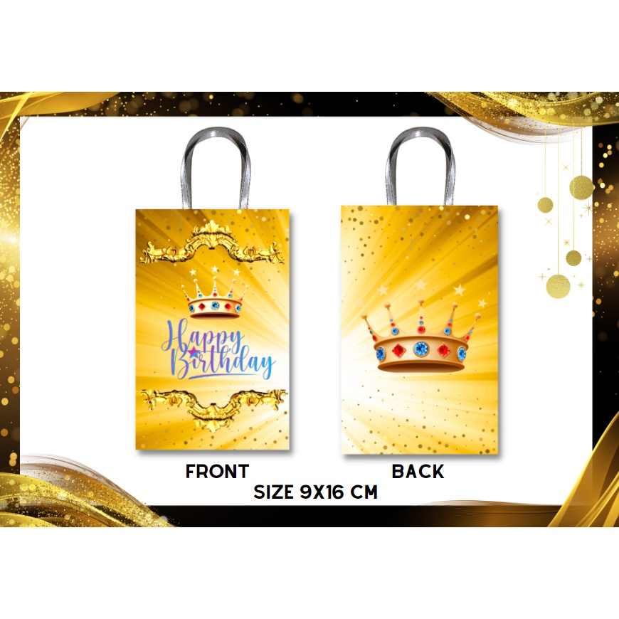 Gold Candy Bag Crown Theme Party Supplies Thank You Gift Bag Happy ...