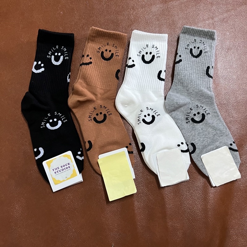Korean Socks - Happy Smile Scattered Socks - Iconic Socks | Shopee ...