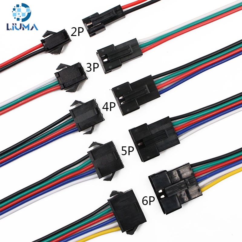 10 pairs 10cm jst sm 2p 3p 4p 5p 6p male connector plug for female ...